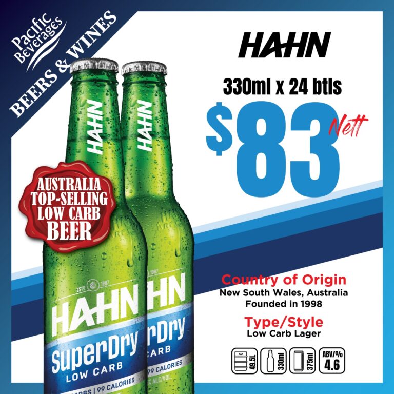 BW06. Hahn (330ML x 24 BTLS) - Pacific Beverages – Premium Beer ...